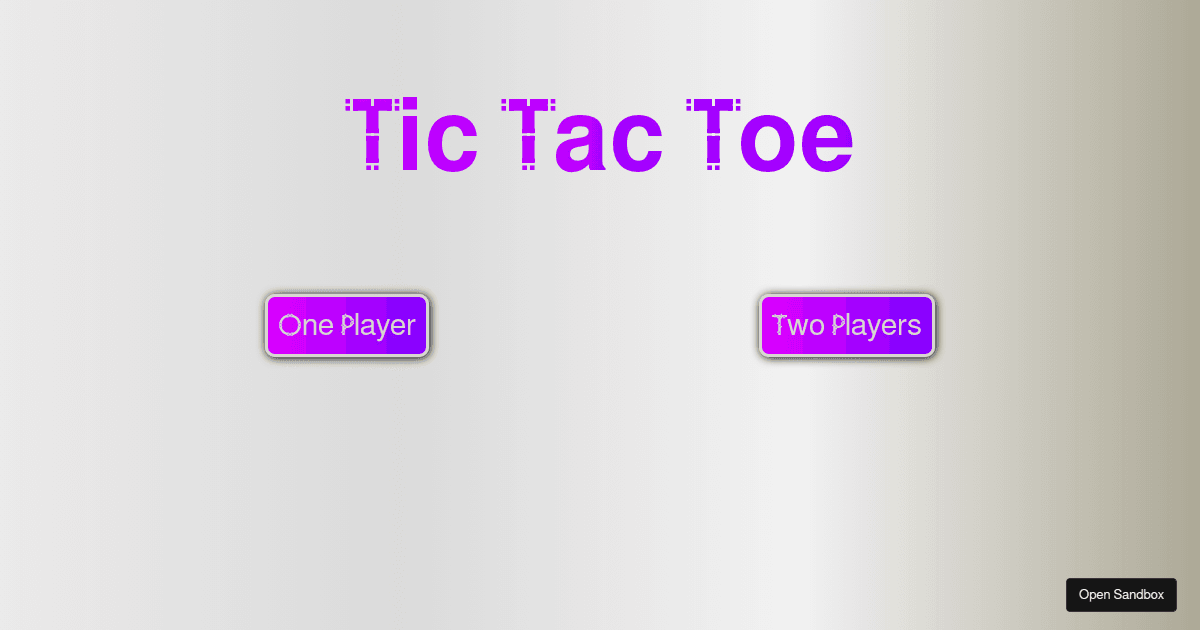 Tic Tac Toe - Codesandbox