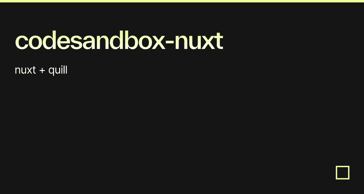 codesandbox-nuxt - Codesandbox