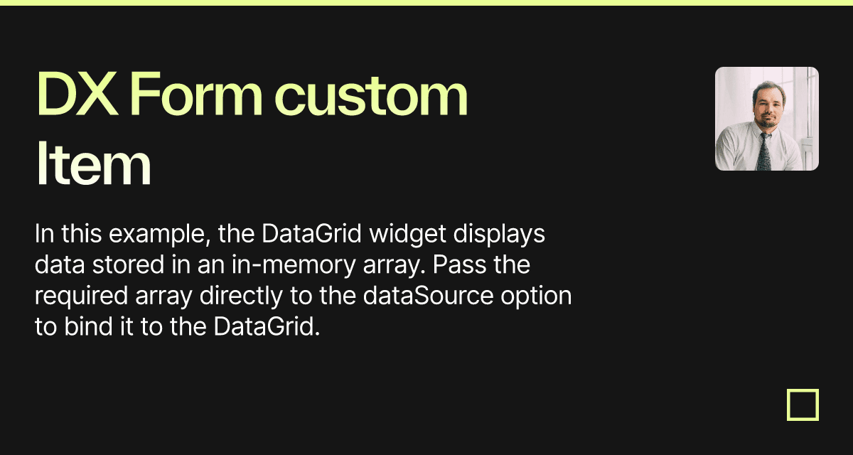 DX Form custom Item - Codesandbox