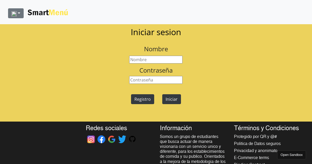 Smart Menú React Codesandbox