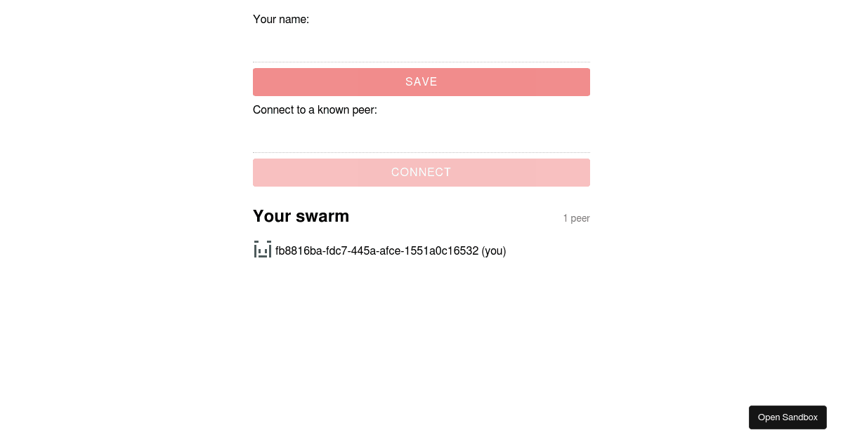 P2P Swarms v2 - Codesandbox