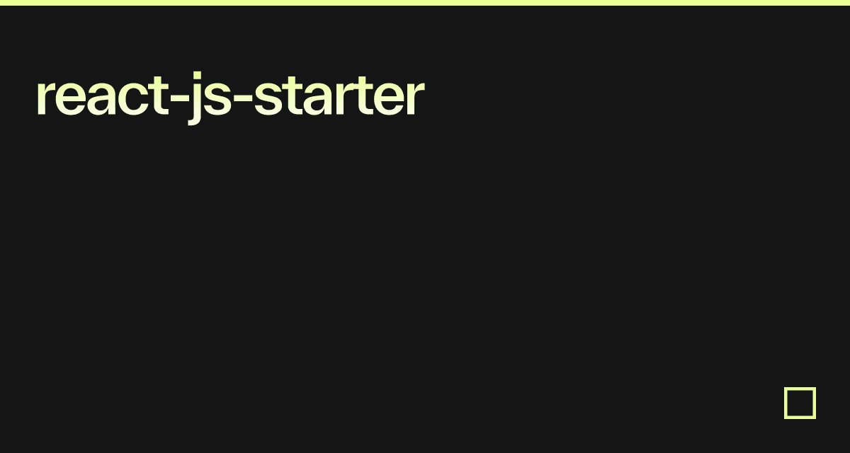 react-js-starter - Codesandbox
