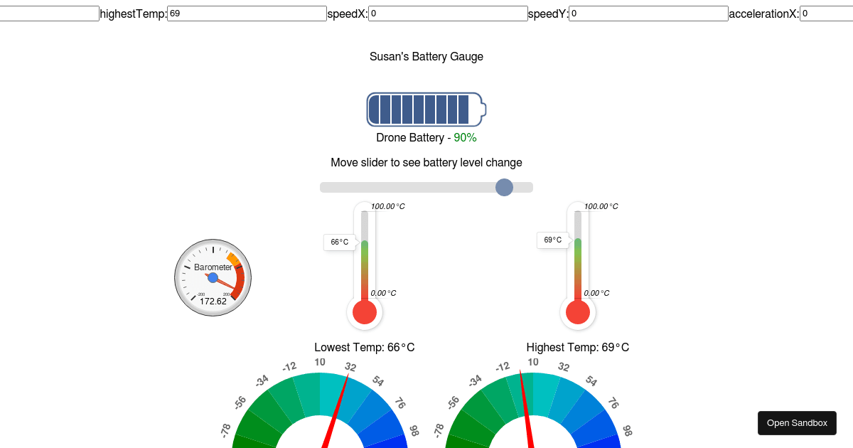 React Gauge Battery Forked Codesandbox