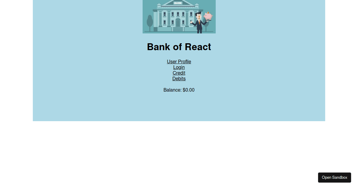 bank-of-react - Codesandbox