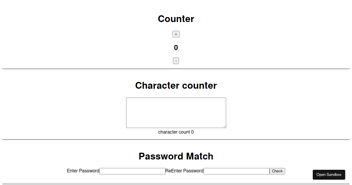 Exercises Week 1 React Basics Codesandbox