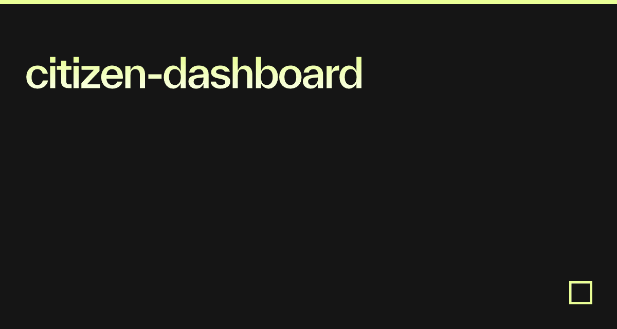 citizen-dashboard - Codesandbox