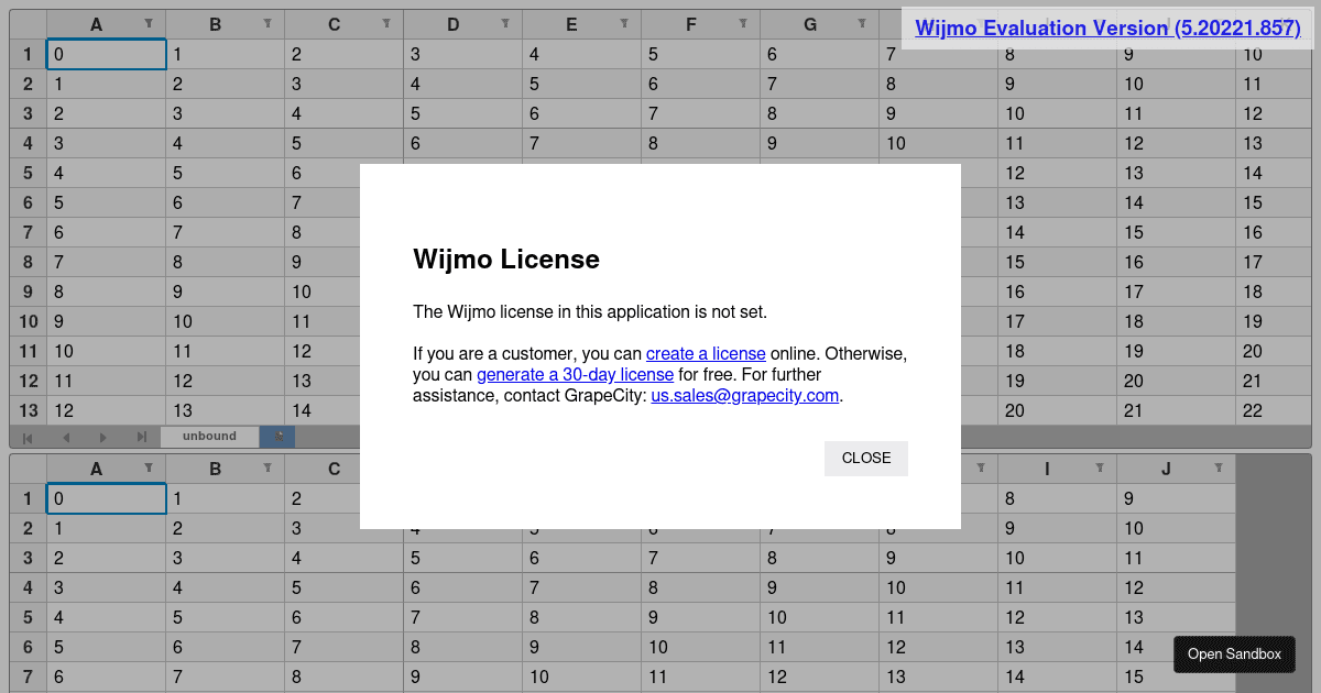 FlexSheet Vue sample - 3 - Codesandbox