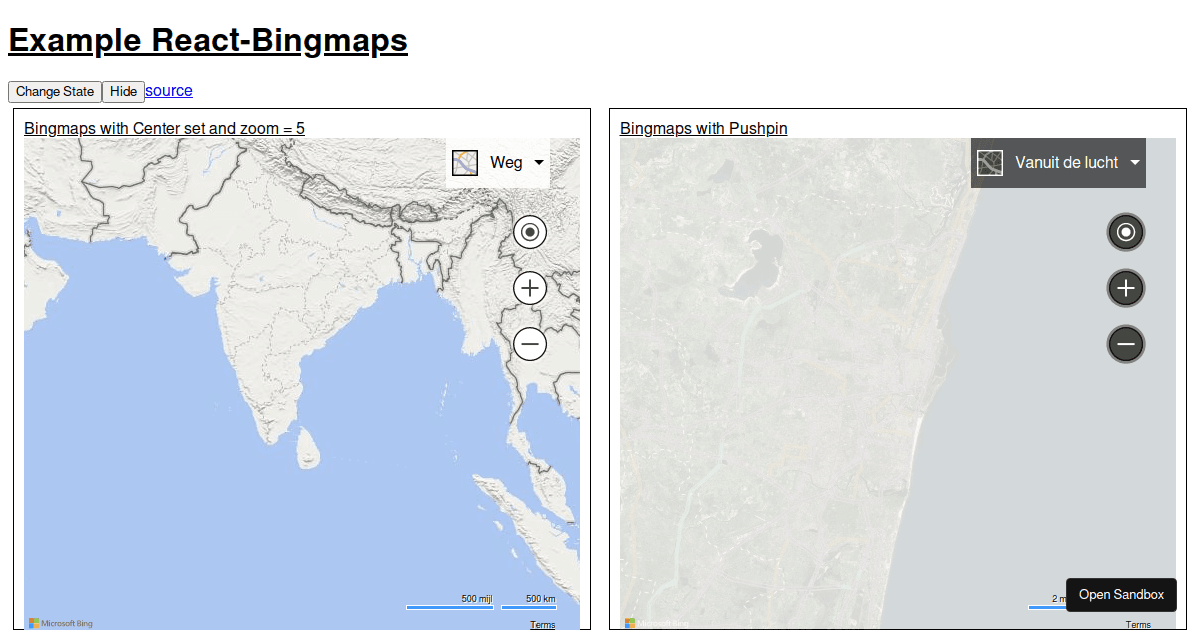 Bing Maps (forked) - Codesandbox