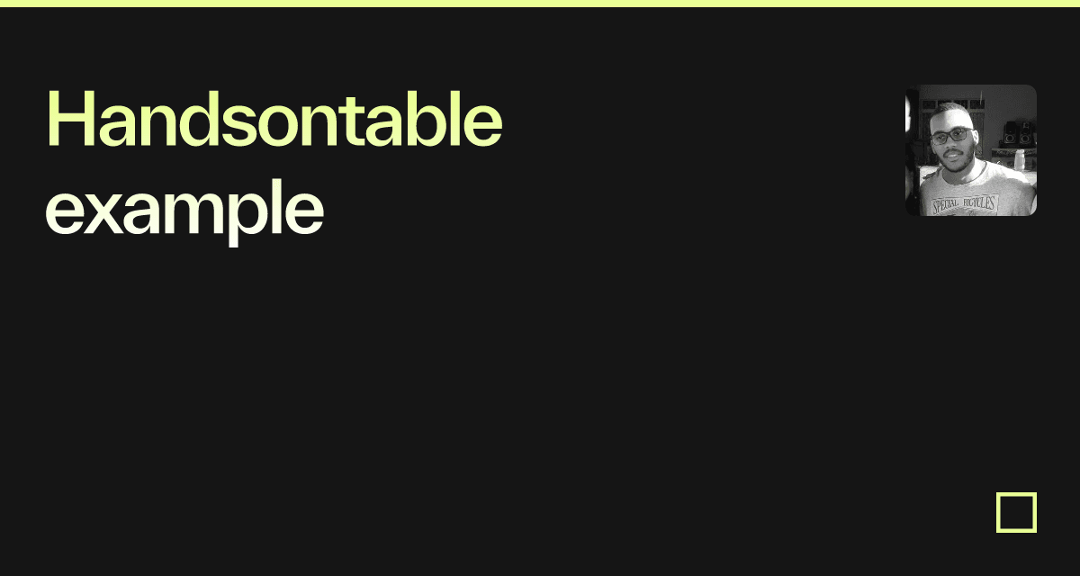 Handsontable example - Codesandbox