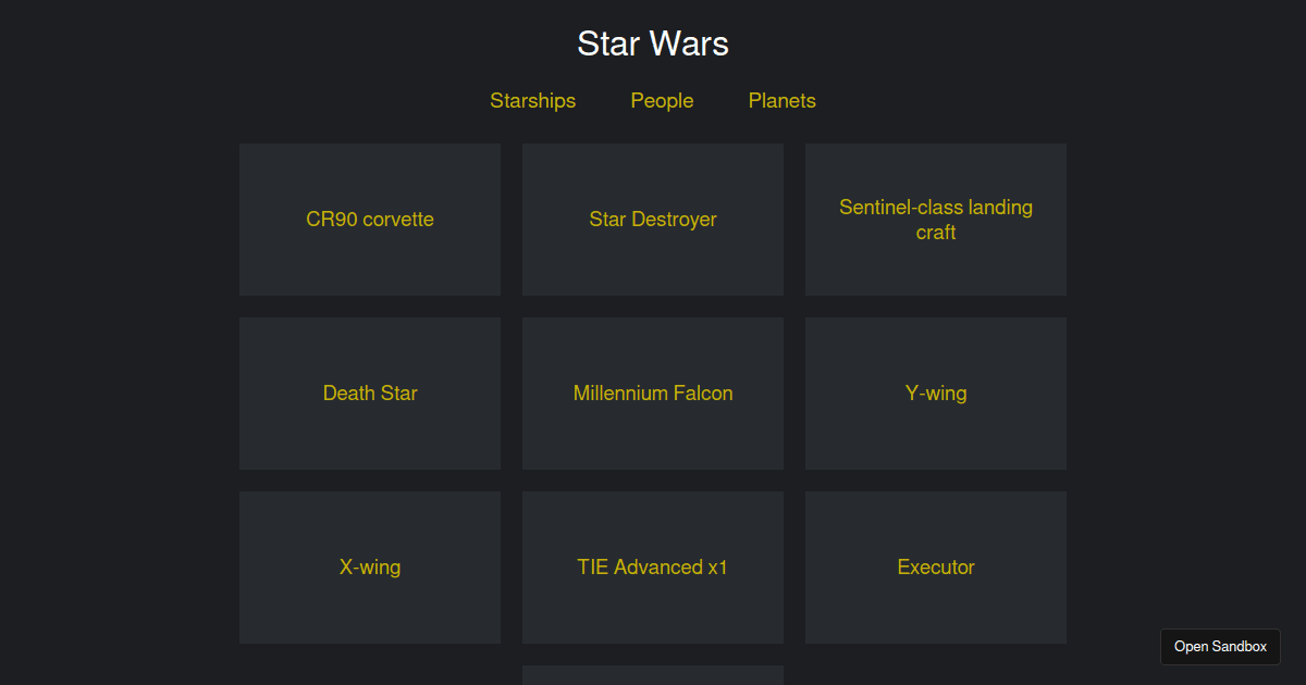 react-star-wars - Codesandbox