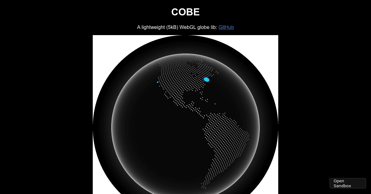 cobe-react - Codesandbox