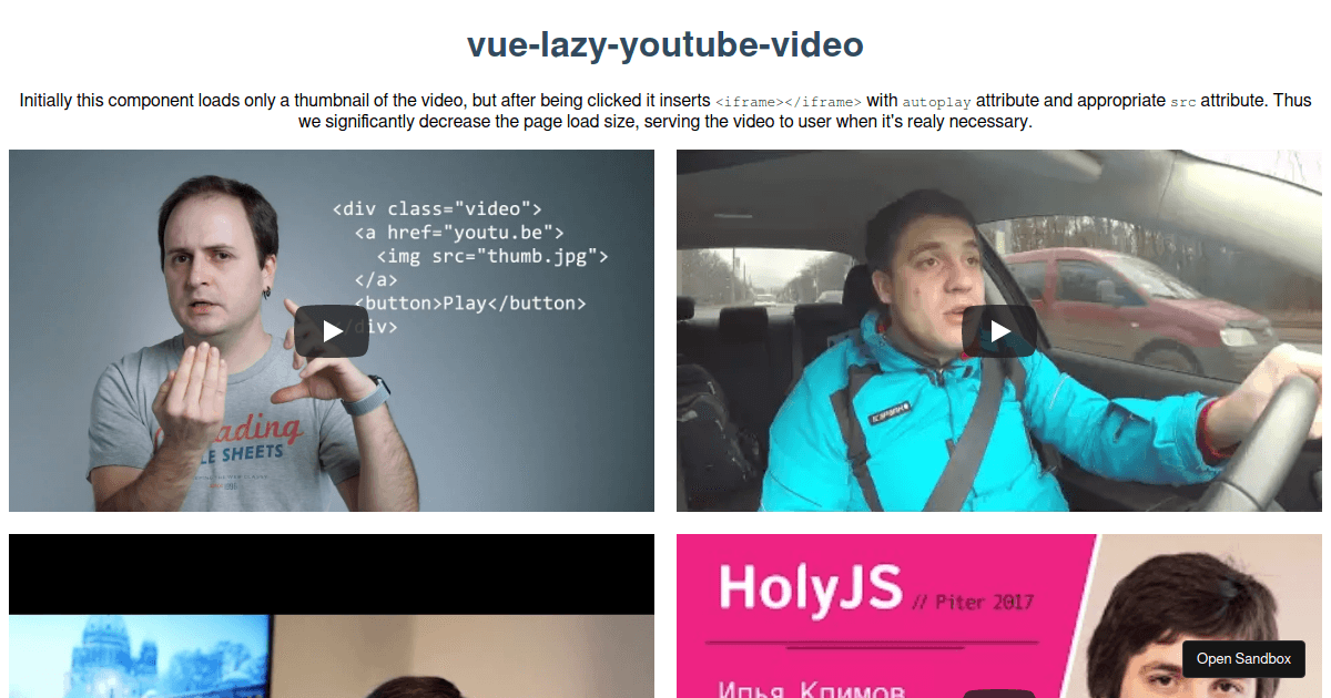 vue-lazy-youtube-video - Codesandbox