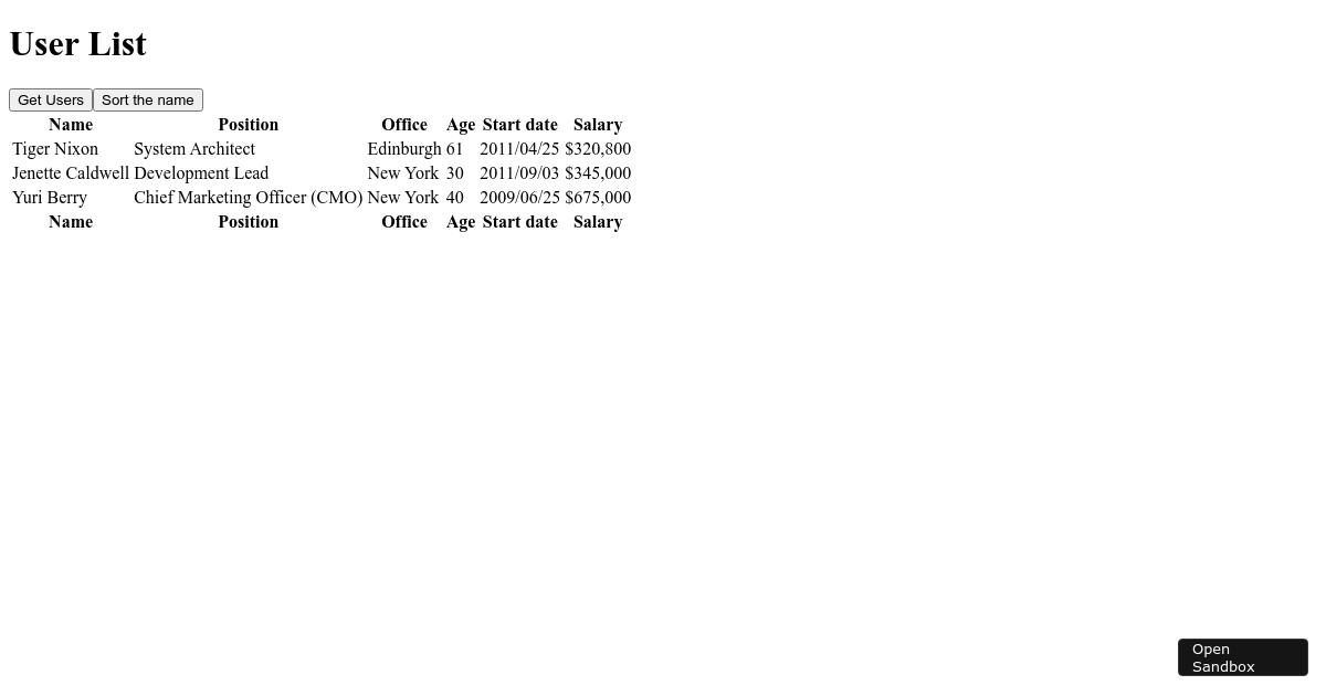 Sorting_DataTAble - Codesandbox Sorting_DataTAble - Codesandbox