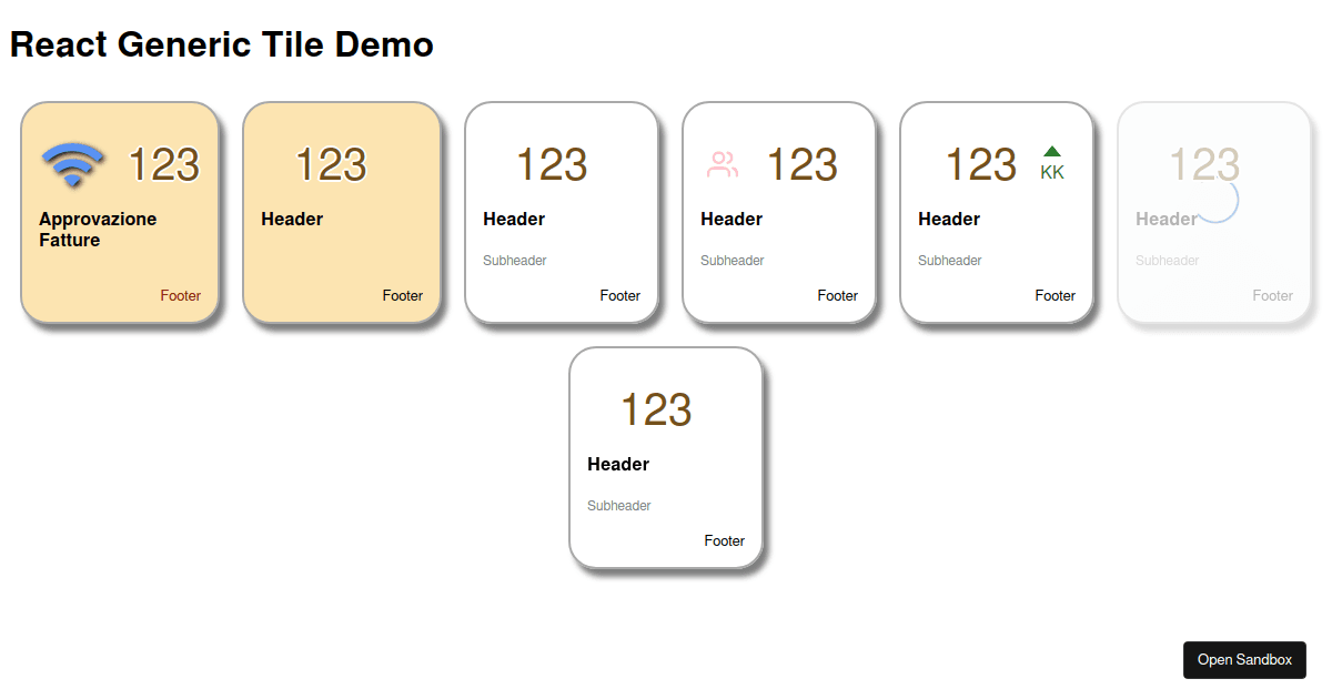 Tiles Dashboard - Codesandbox