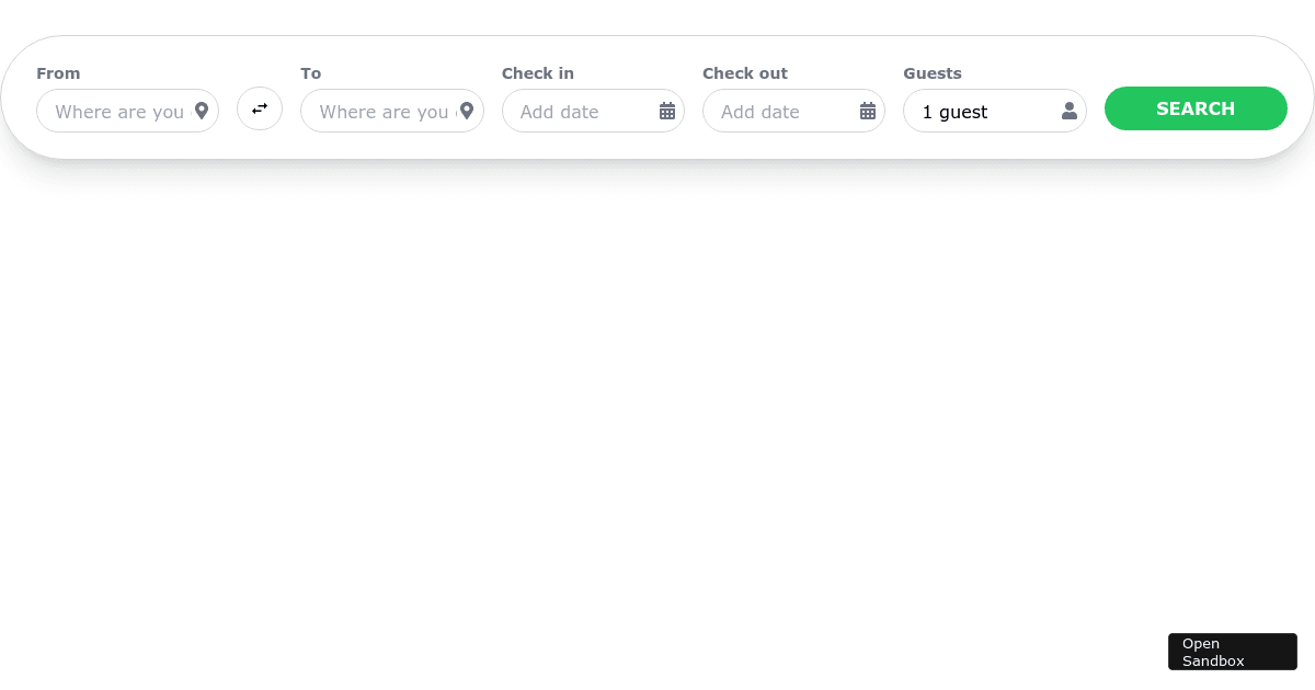 React Booking Form example (forked) - Codesandbox