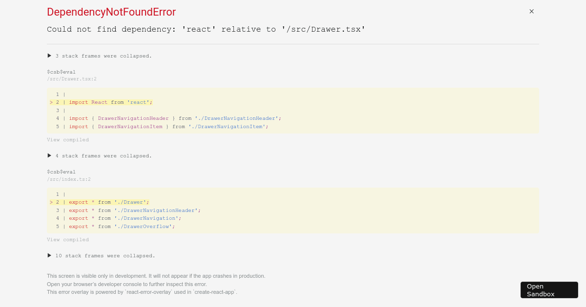React Bootstrap Drawer Codesandbox