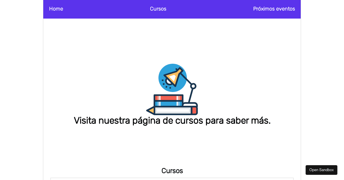enrutamiento - inicio - Codesandbox
