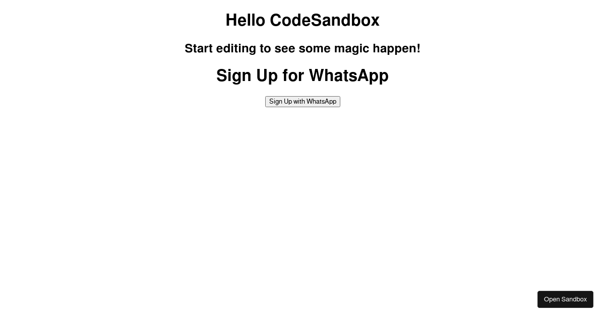 embedded signup fb - Codesandbox