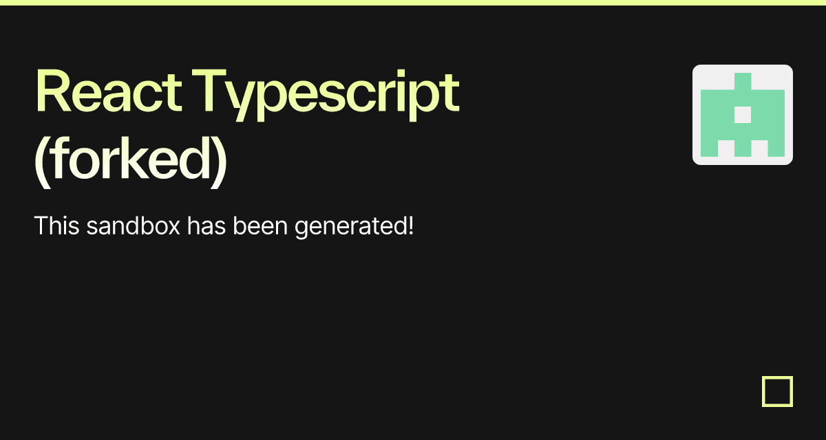 React Typescript Forked Codesandbox