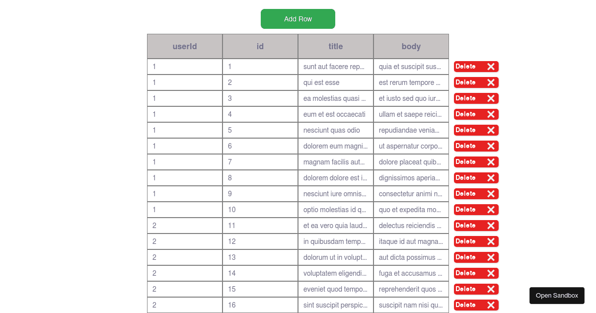 TABLE_POSTS - Codesandbox