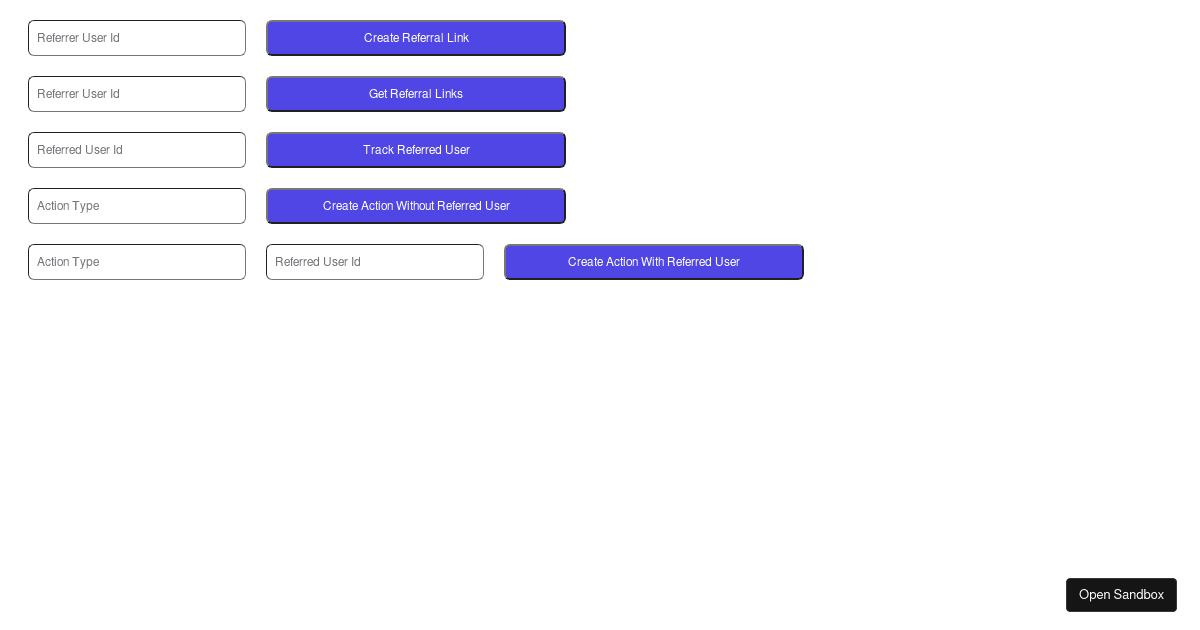 ReferralAPI General Example - Vanilla JS - Codesandbox
