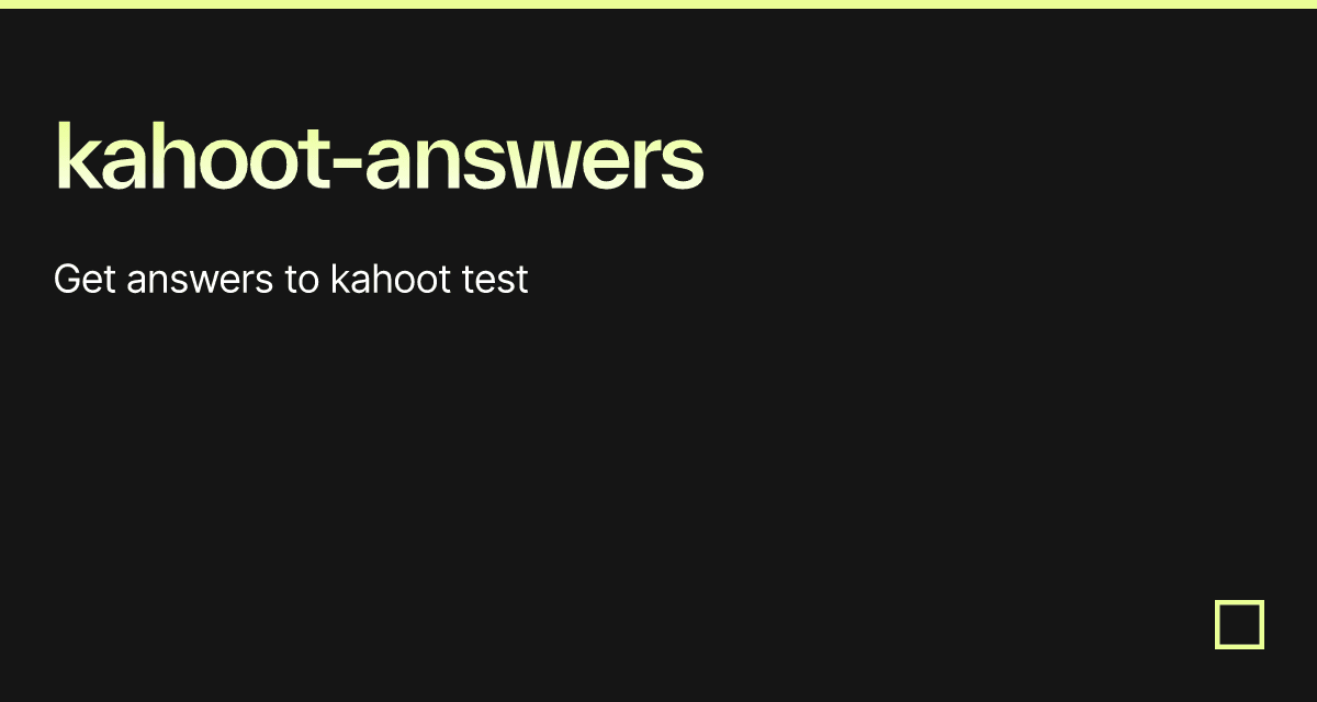 kahoot-answers - Codesandbox
