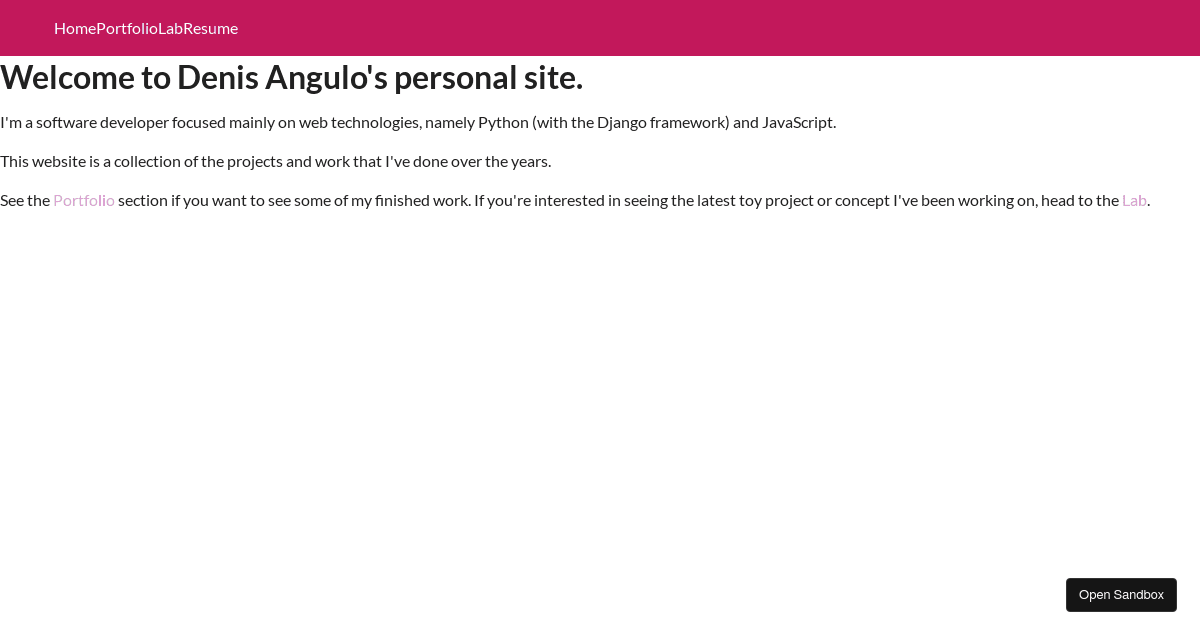 personal-site - Codesandbox