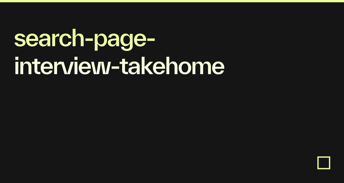 search-page-interview-takehome - Codesandbox