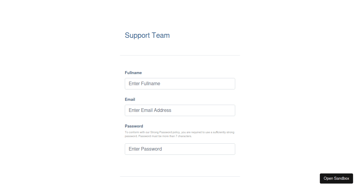 Password Strength React Forked Codesandbox