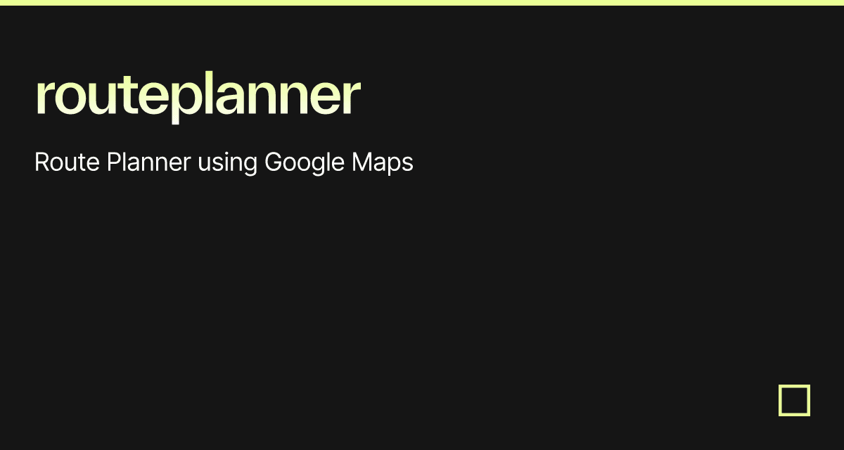 routeplanner - Codesandbox