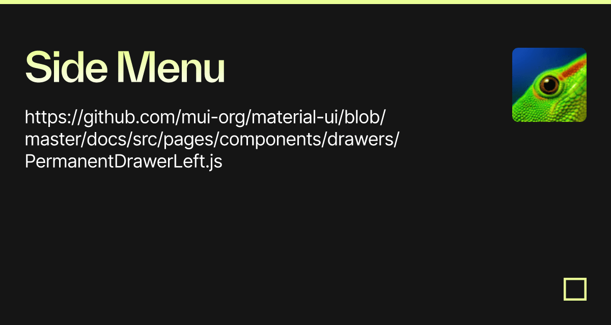 Side Menu - Codesandbox