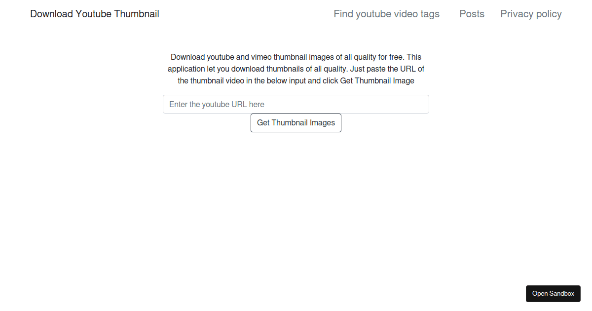 youtube-thumbnail - Codesandbox