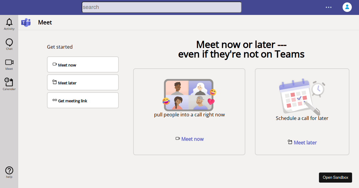Teams clone - Codesandbox
