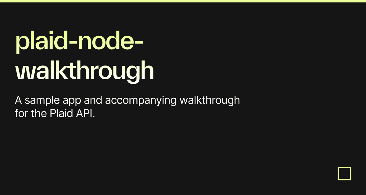 plaid-node-walkthrough - Codesandbox