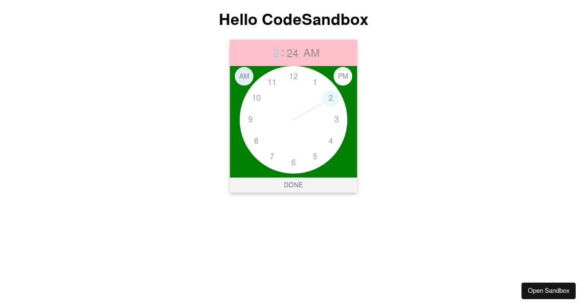 react-timekeeper - Codesandbox