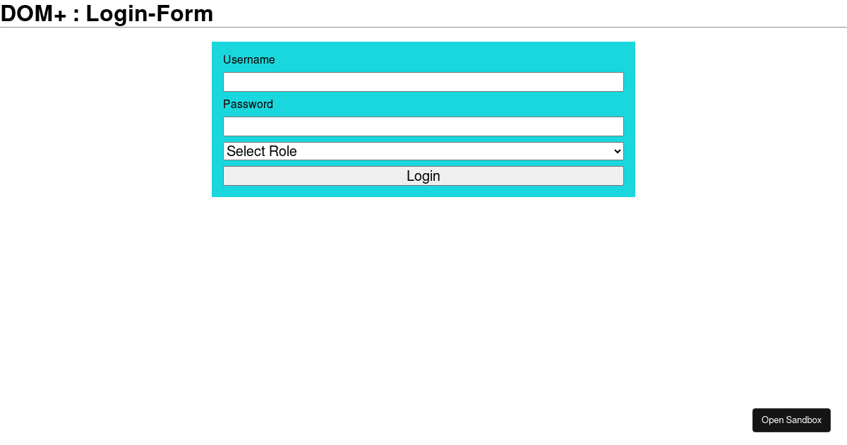 DOM+ : Login-Form - Codesandbox