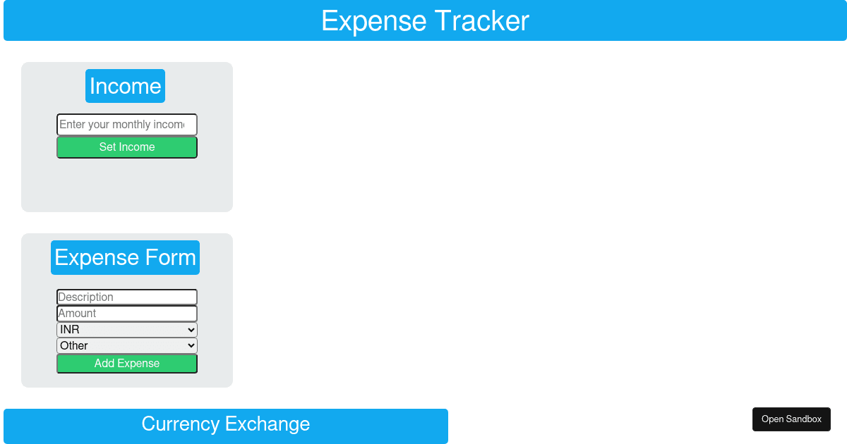 Expense Tracker (forked) - Codesandbox