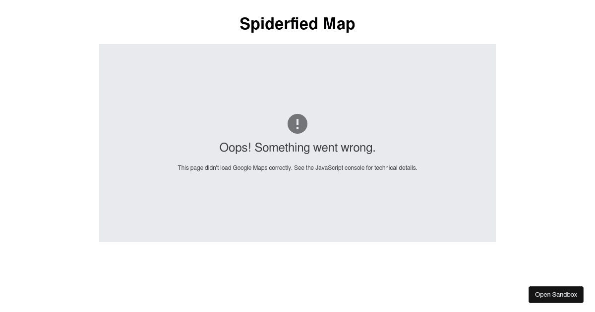 @react Google Maps/api + Spiderfier (forked) - Codesandbox