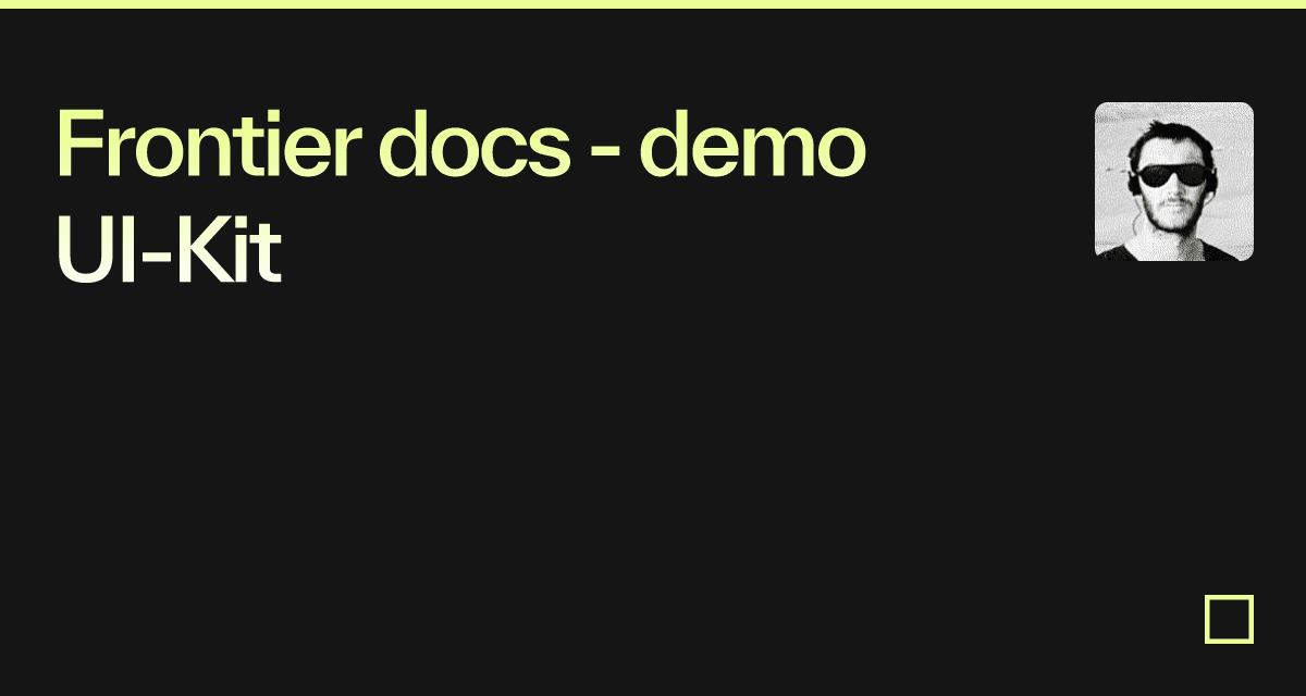 Frontier docs - demo UI-Kit - Codesandbox Frontier docs - demo UI-Kit - Codesandbox