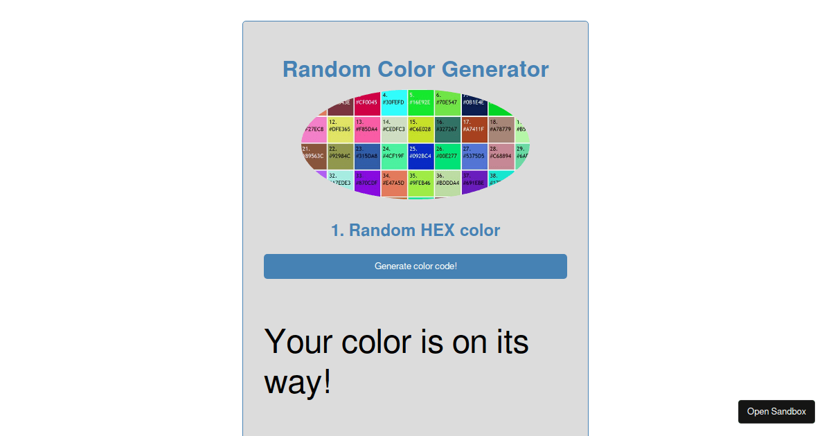 Random Color Generator React App Codesandbox