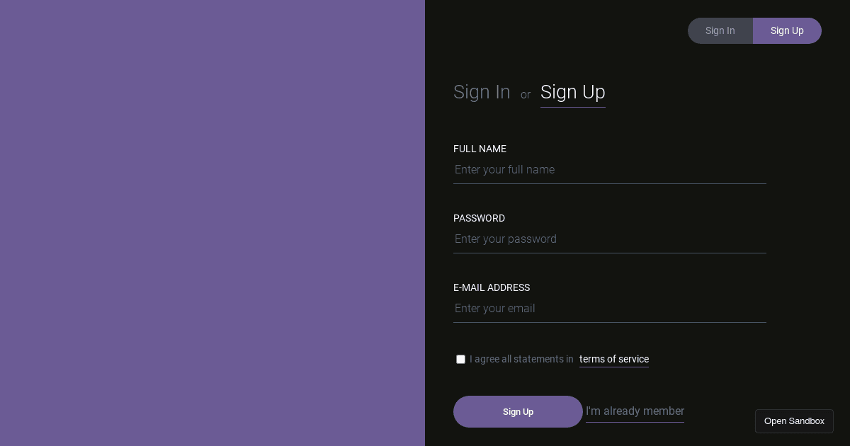 react-login-form (forked) - Codesandbox