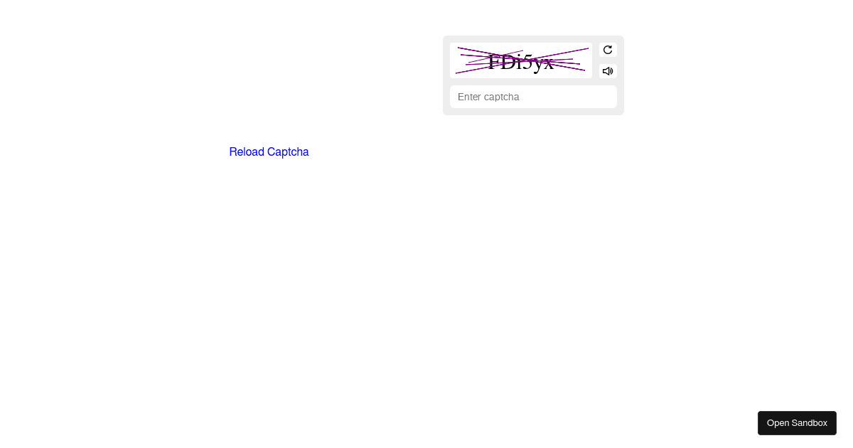Demos React Captcha Forked Codesandbox
