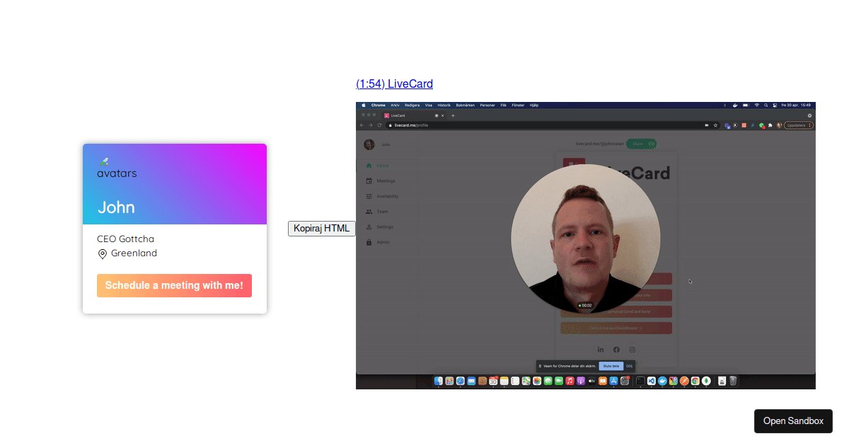 React Business Card Forked Codesandbox