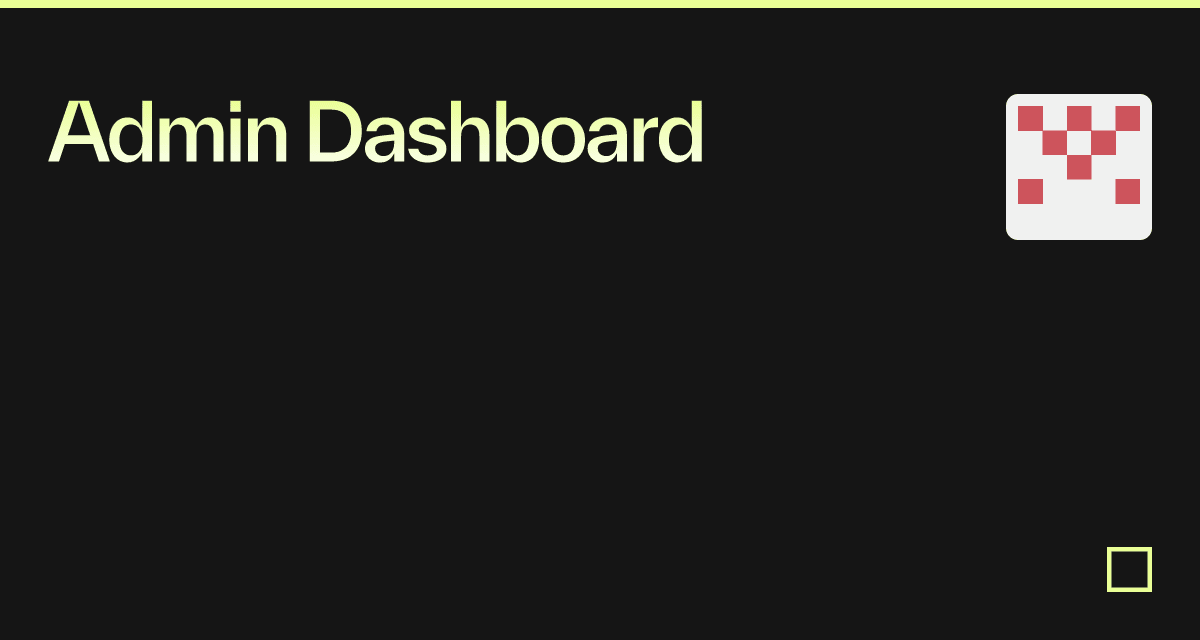 Admin Dashboard - Codesandbox