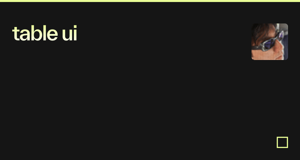 table ui - Codesandbox