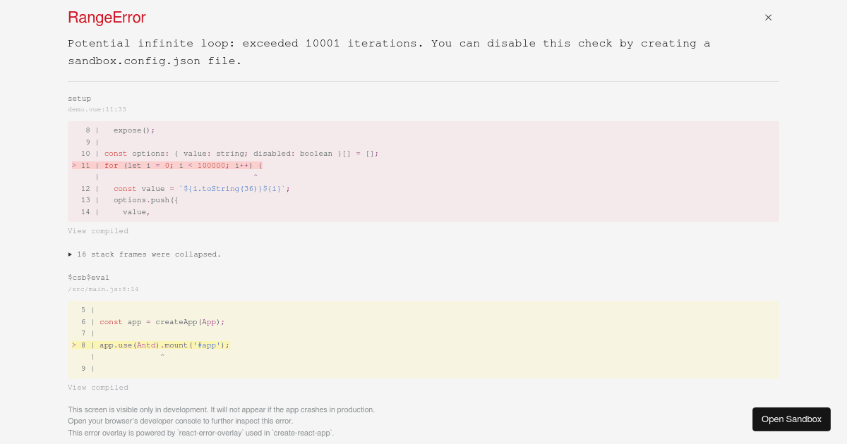 大数据 - ant-design-vue@4.0.1 - Codesandbox