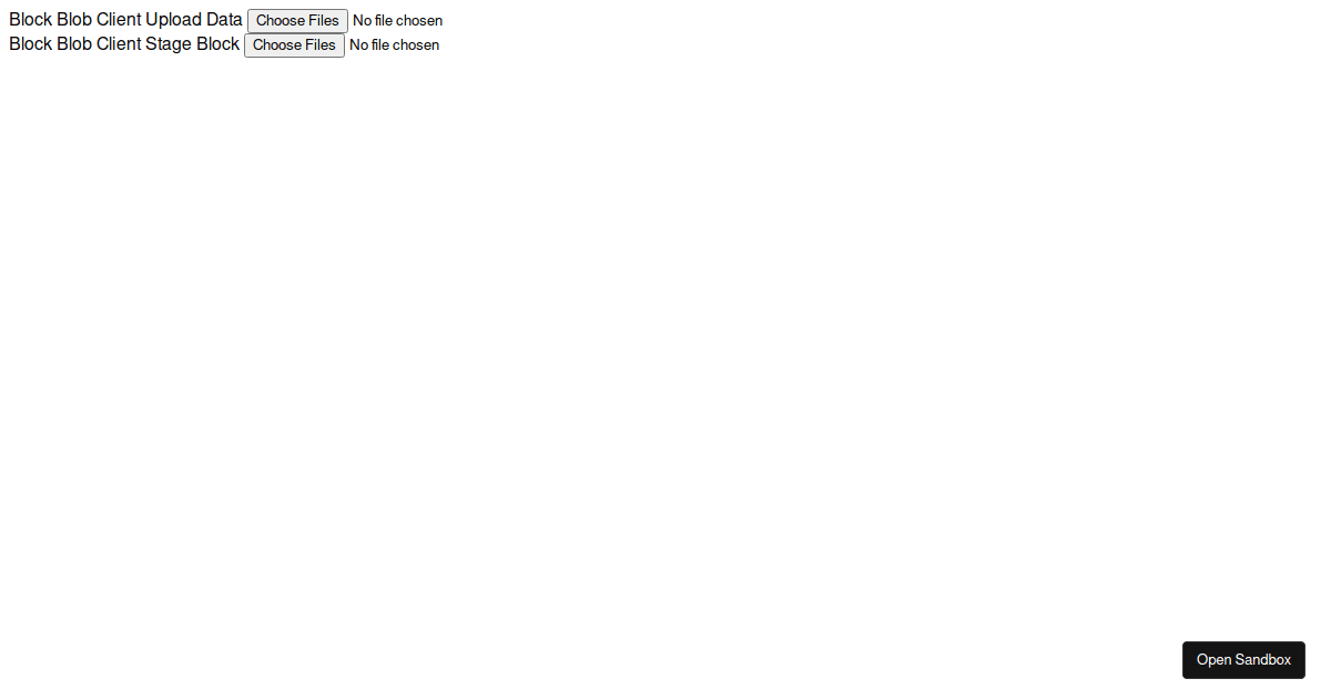 Azure Blob Large File Upload Codesandbox