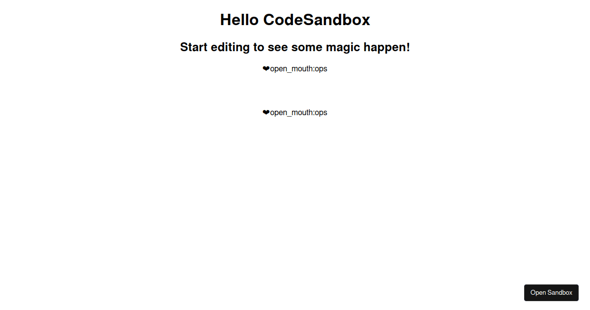 React Emoji Render Dangerouslysetinnerhtml Codesandbox