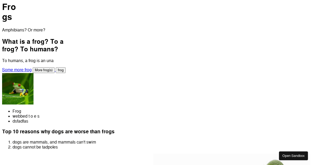 frog-website - Codesandbox