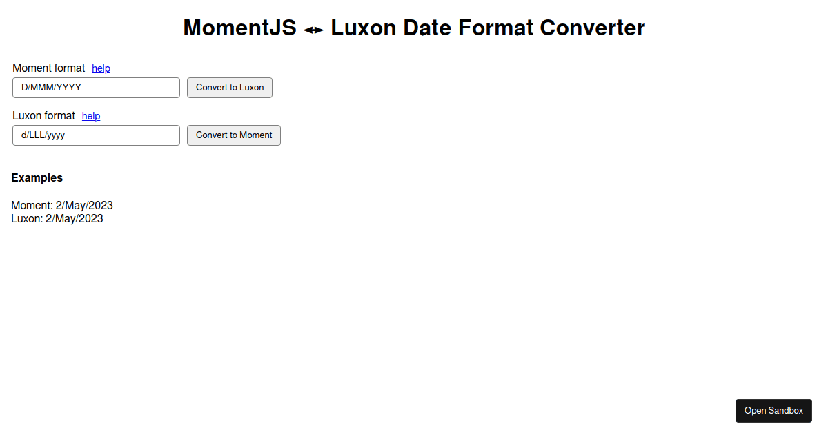 moment-luxon-format-converter - Codesandbox